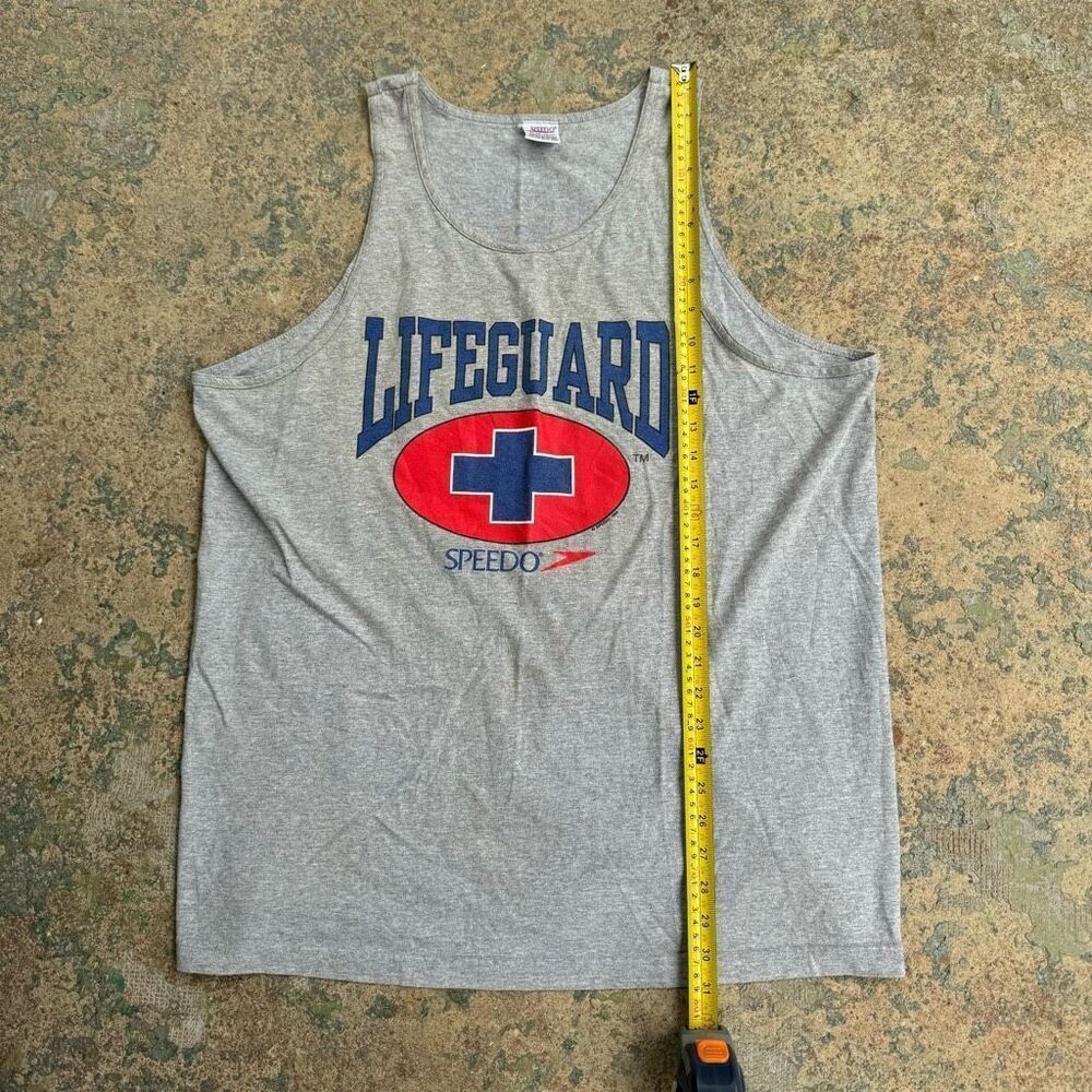 1998 Speedo Lifeguard Single Stitch Vintage Tank Top - Gem
